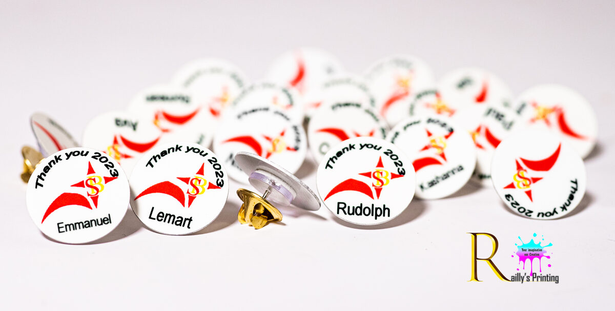 White Round Lapel Pin with Clasp 875" diameter x .03" thick - Pin ...