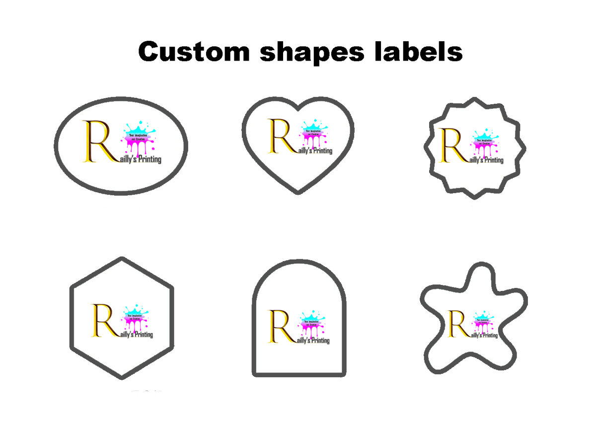 Custom shapes label - Waterproof Label - Railly's Printing • Your ...